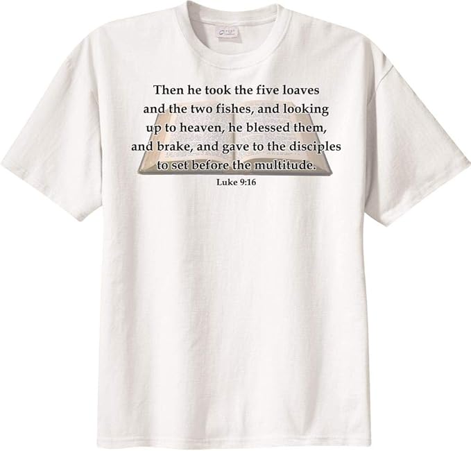 Amazon.com: BibleShirts Luke 9:16 Short Sleeve T-Shirt: Clothing