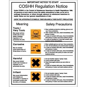 COSHH Regulation Safety Notice - Rigid Sign - make everyone aware of ...