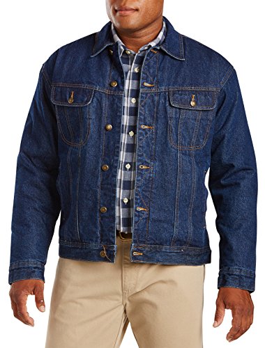 Wrangler Big & Tall Sherpa-Lined Denim Jacket (5XL, Denim) - Want It All