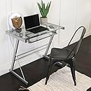 Amazon.com: Glass Metal Silver Computer Desk: Kitchen & Dining
