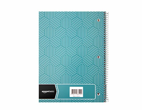 AmazonBasics College Ruled Wirebound Spiral Notebook, 100 Sheet ...