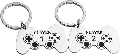 Amazon.com: JINGMARUO Gamer Couples Keychain Gift Player 1 Player 2 ...