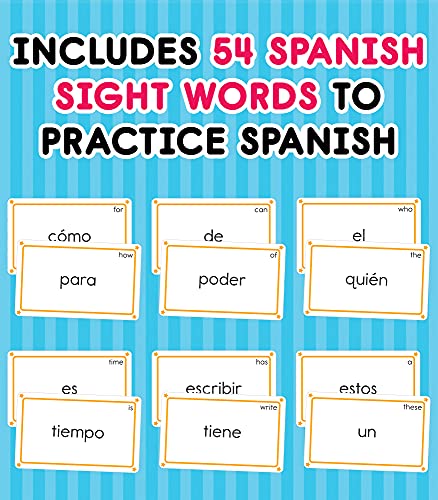 Carson Dellosa Bilingual Spanish Sight Words Flash Cards Kindergarten ...