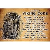 Amazon.com : For Viking Warrior Metal Tin Sign,Viking Code Vintage ...
