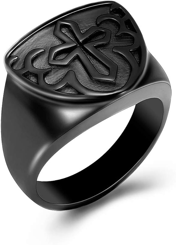 Imrsanl Mens Cremation Ring for Asehs Love Heart with Cross Stainless ...
