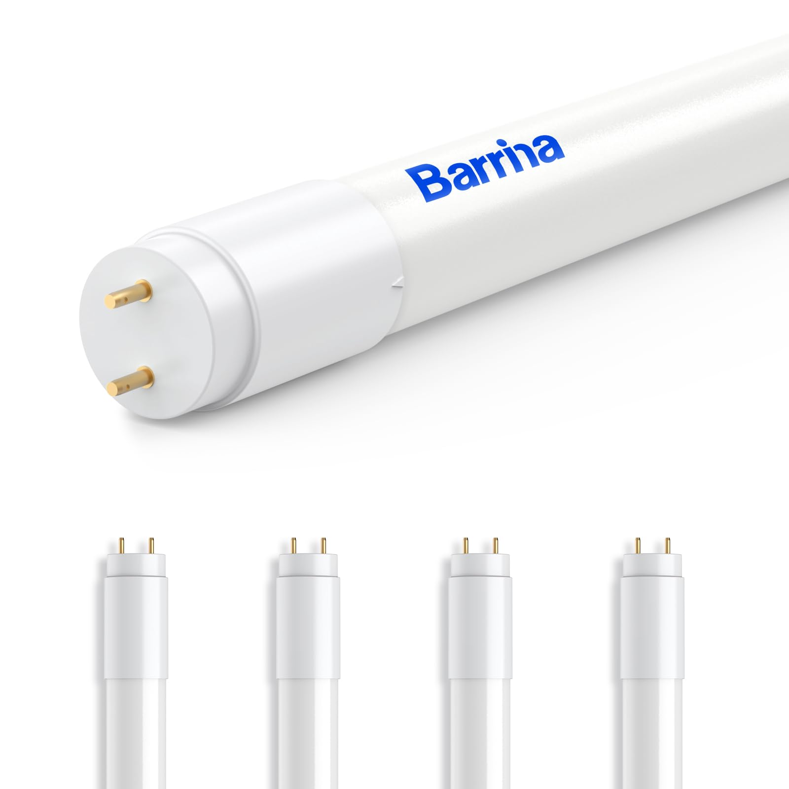 Barrina LED Tube Lights 4FT, T8 Led Bulbs 5000K, Plug & Play or Ballast Bypass, Fluorescent ...