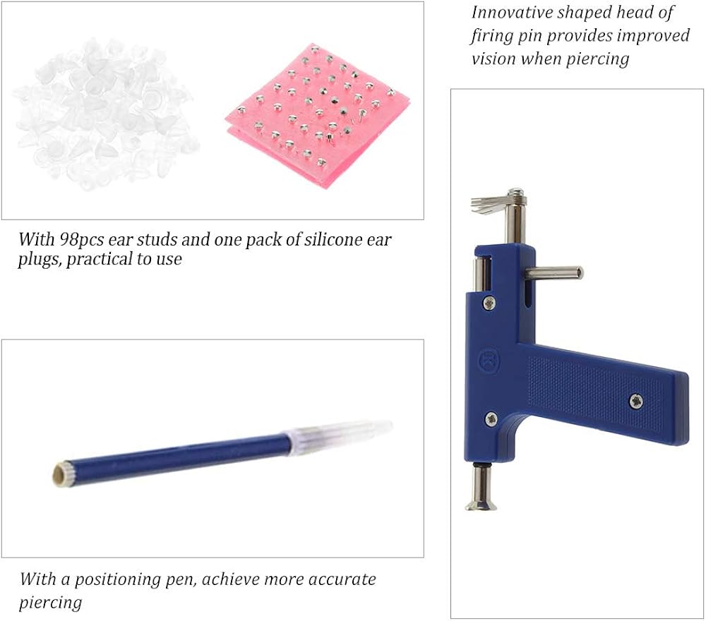 Irfora Self Ear Piercing Gun No Pain Safety Disposable Ear Piecing Gun ...