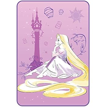 Amazon.com: DISNEY TANGLED RAPUNZEL THROW BLANKET FLEECE EMBROIDERED 50 ...