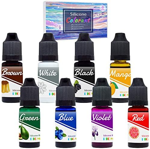 Silicone Rubber Pigment - 8 Colors Liquid Silicone Coloring Dye for ...