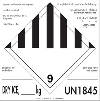 New Label: Dry Ice UN 1845 Label, Roll of 500 -6x6": Amazon.com ...