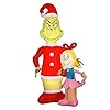 Dr. Seuss Grinch and Cindy Lou Who Christmas Inflatable Scene, 6ft ...
