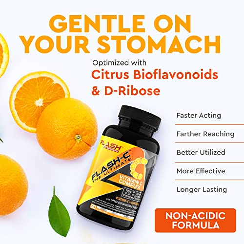 Vitamin C Complex - VIT C Supplement with Citrus Bioflavonoids and D-Ribose - Naturally Vegan ...