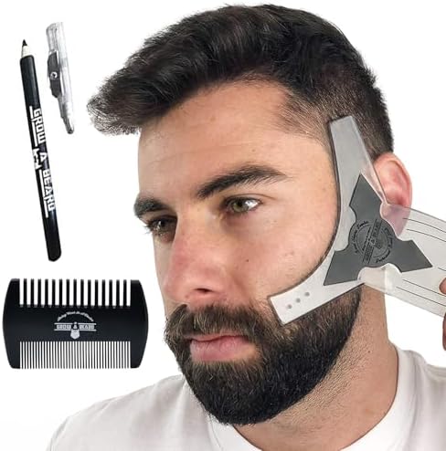 GROW ALPHA BEARD Shaper & Shaping Tool for Men, Lineup Guide Template, Perfect for Styling and ...