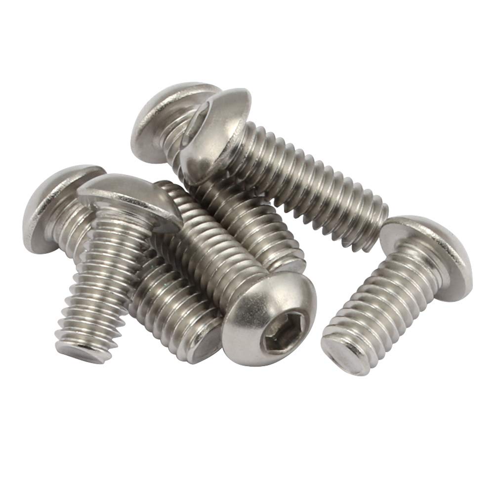 Socket Head Screws Allen Hex Drive 1/4-20 x 1/2 Inch Button Head Socket ...