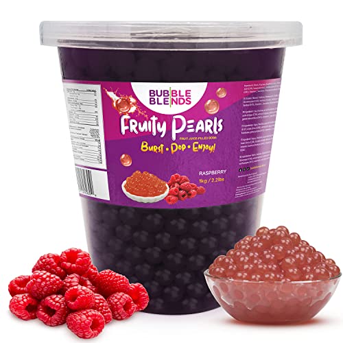 Bubble Blends Raspberry Popping Boba (2.2lbs) - Popping Pearls 100% Fat ...