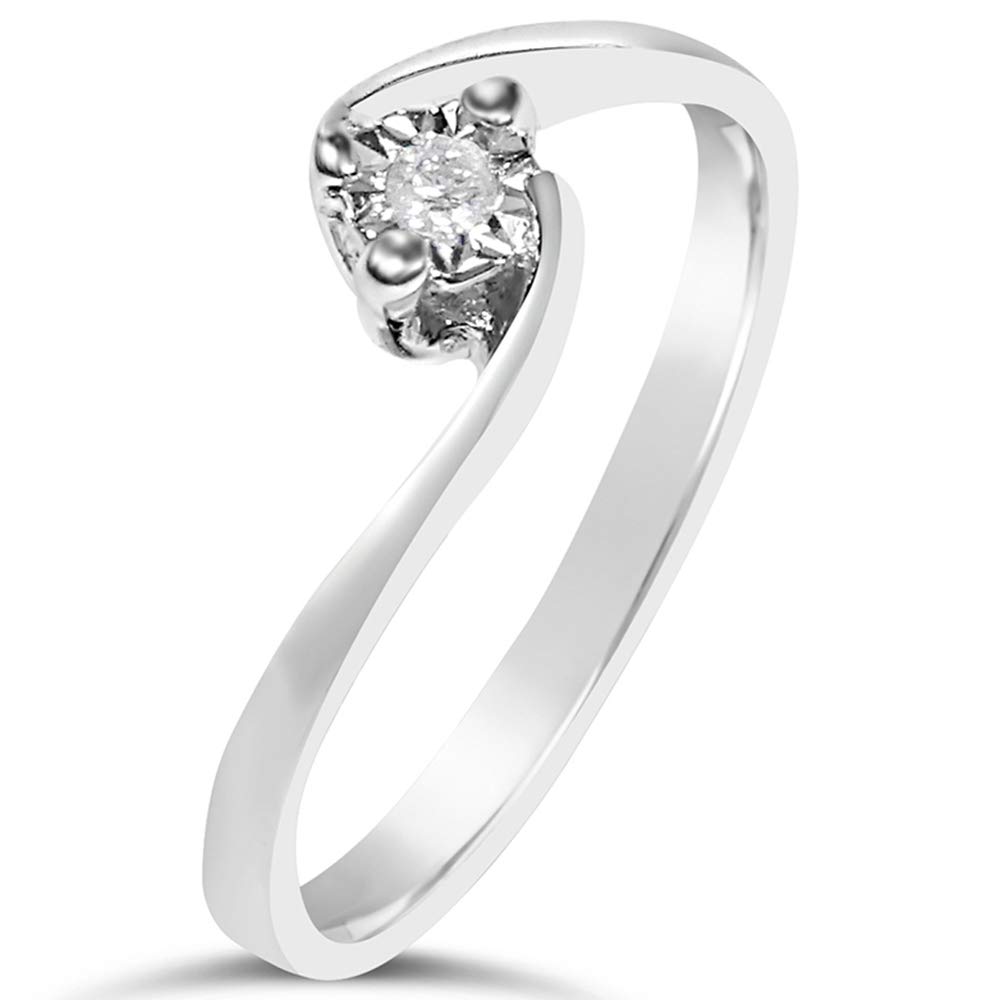 Venta > anillo oro blanco mujer compromiso > en stock