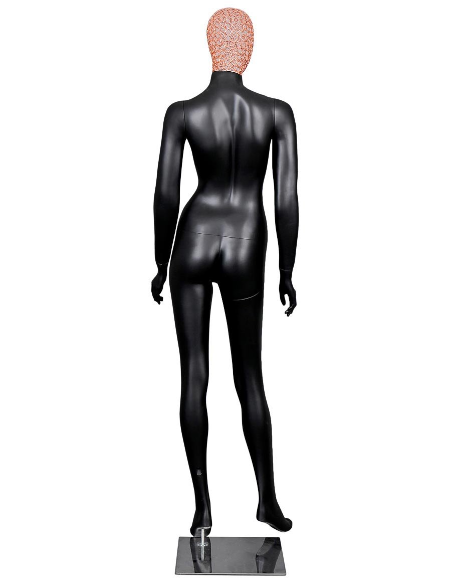 Female Full Body Realistic Mannequin Metallic Endless Chain Head Turns ...