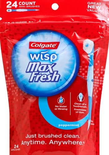Colgate Max Fresh Wisp Disposable Mini Toothbrush, Peppermint - 24 ...