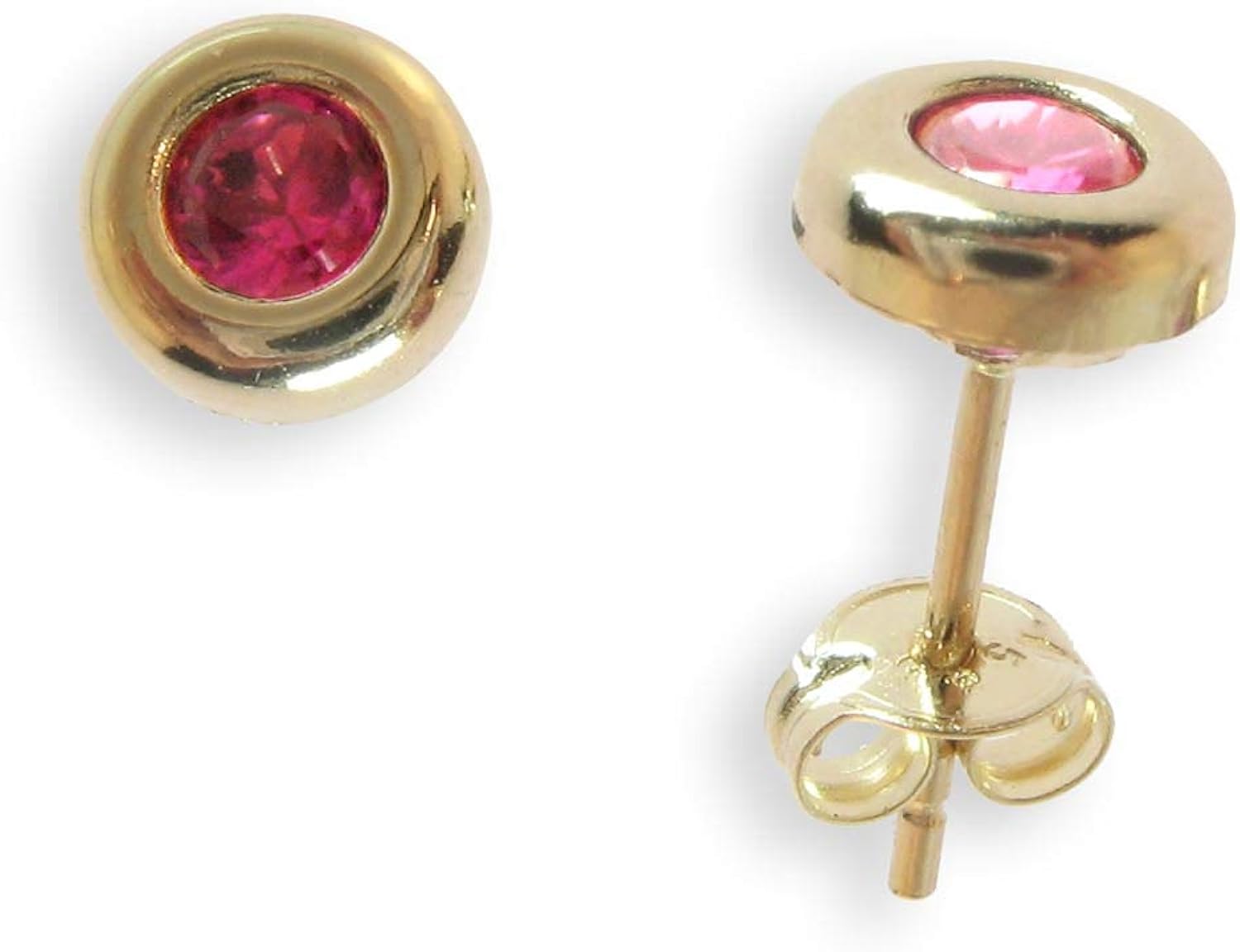 Herren Ohrstecker einzeln echt 14 Karat Gold 585 mit Rubin 3mm (Art ...