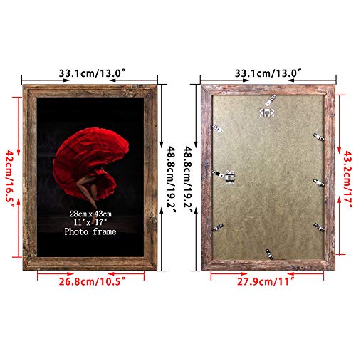 11x17 Poster Picture Frames Set of 2 Vintage Brown Rustic Art 17x11 ...