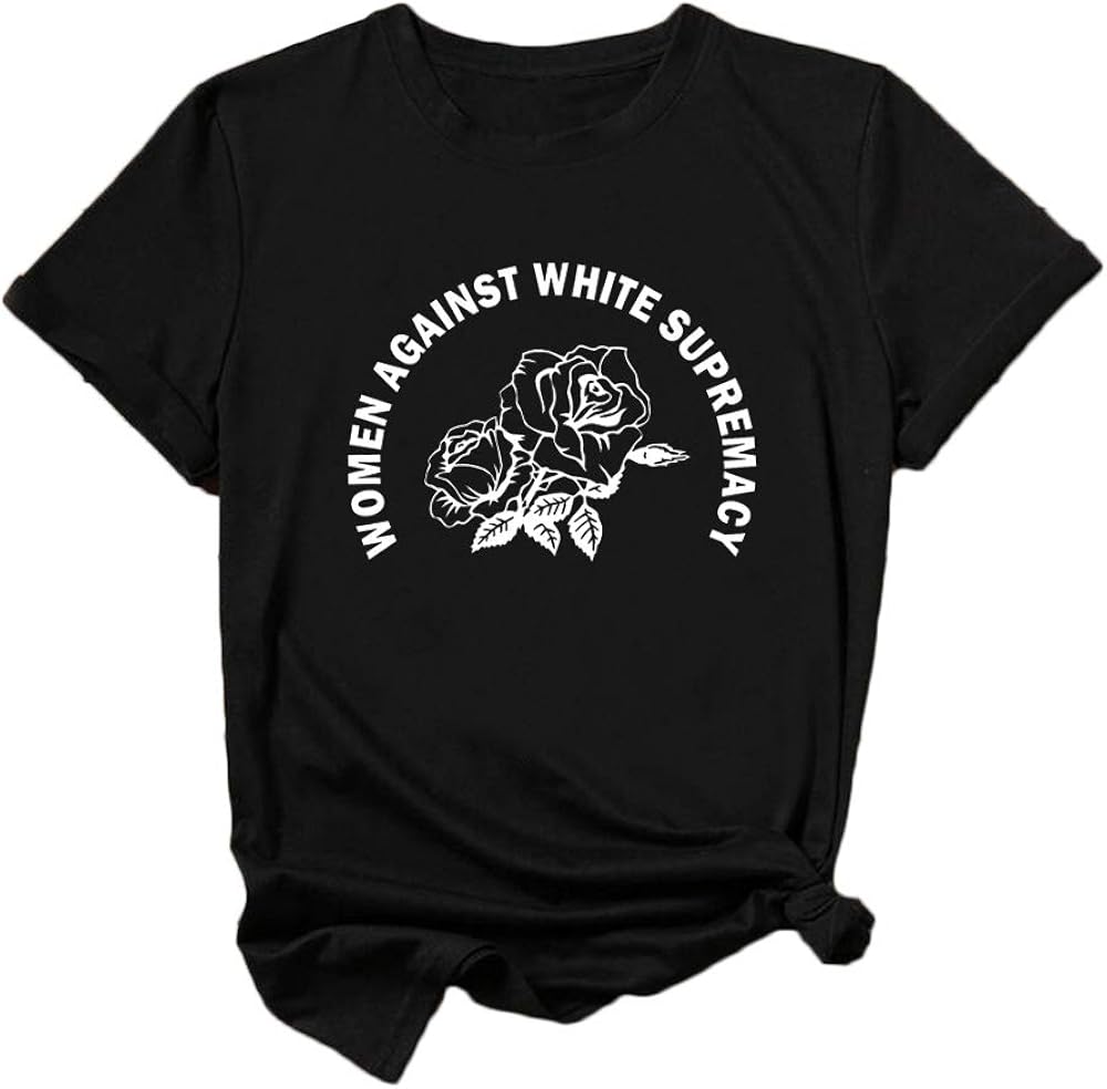 Mikialong Women Against White Supremacy Shirt Women Black Lives Matter ...