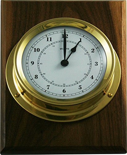Fischer Instruments 1508U-45-1D 5" Polished Brass Marine Quartz Clock ...