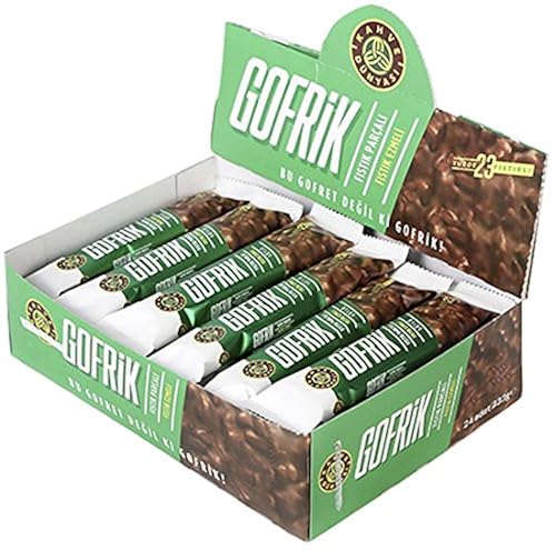 Kahve Dunyasi Gofrik Pistachio Wafers with Milk, 33 g, Pack of 24 in ...