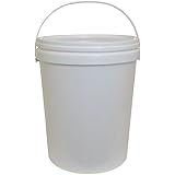 25 LITRE PLASTIC BUCKET WITH LID AND METAL HANDLE, HARD WEARING BUCKET ...