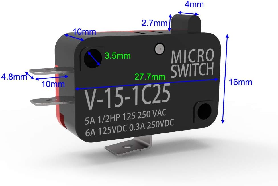 Gebildet 12pcs 125V/250V 15A Momentary Micro Switch for Microwave Oven ...