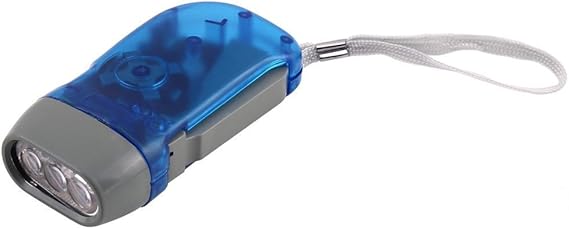 YKS 3 LED Dynamo Wind Up Flashlight Torch Light Hand Press Crank NR ...