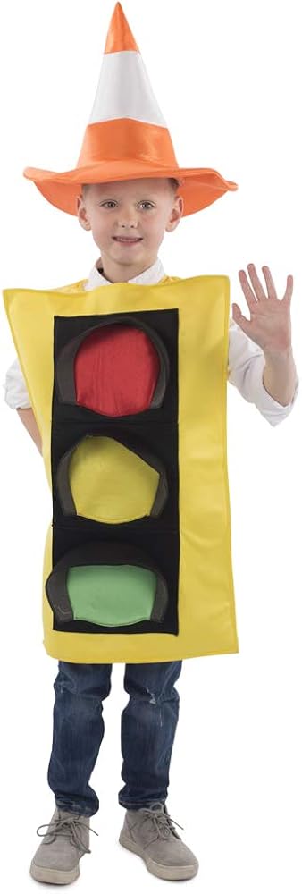 Dress Up America Traffic Light Costume Safety Cone Hat-for Kids, Multi ...