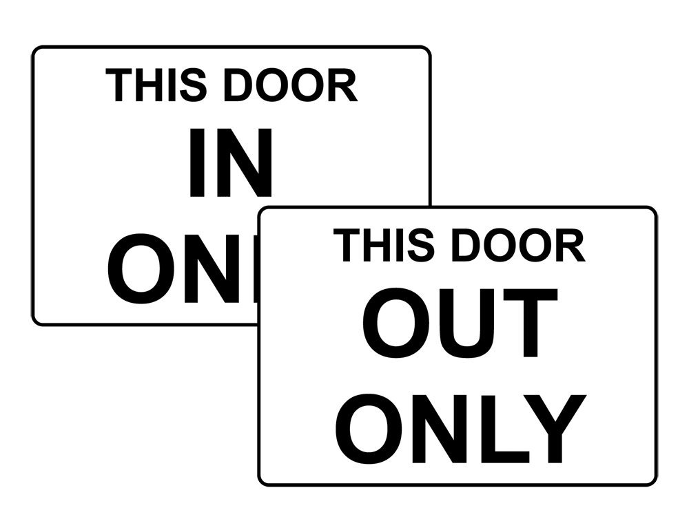 This Door in Only/This Door Out Only Label Decal Set, 7x5 in. Vinyl for ...