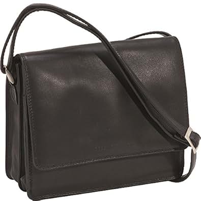 Derek Alexander Leather Three-Quarter Flap Organizer - Black: Handbags ...
