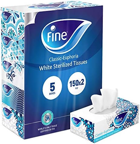 سعر Fine® Facial tissue 150 sheets X 2 Ply, bundle of 5. Fine Classic ...