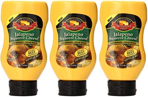 Old Fashioned Cheese Jalapeno Squeeze Cheese, 11.5 Ounce (Тhree Pаck ...