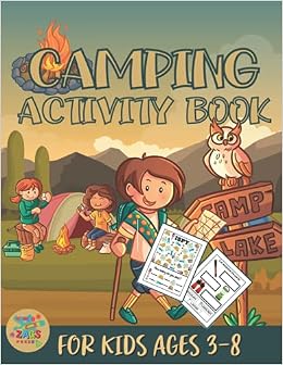 Camping activity book for kids ages 3-8: Camping themed gift for kids ...