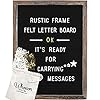 Rustic Wood Frame Black Felt Letter Board 12x16 inch with Letters ...
