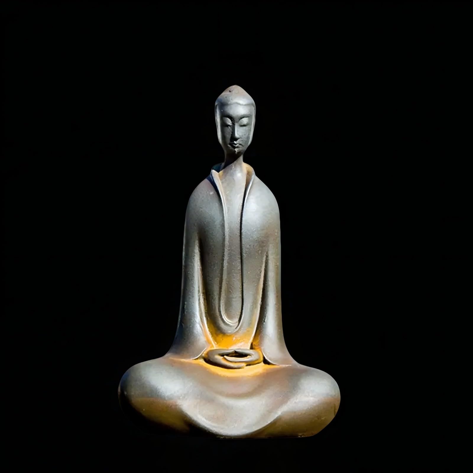 Daisylily Faceless Buddha Statue, Solid Cast Iron Buddha Figurine ...