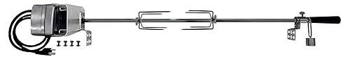 OneGrill Heavy Duty Stainless Universal Grill Rotisserie Kit with 13 Watt 50 lb. Stainless ...