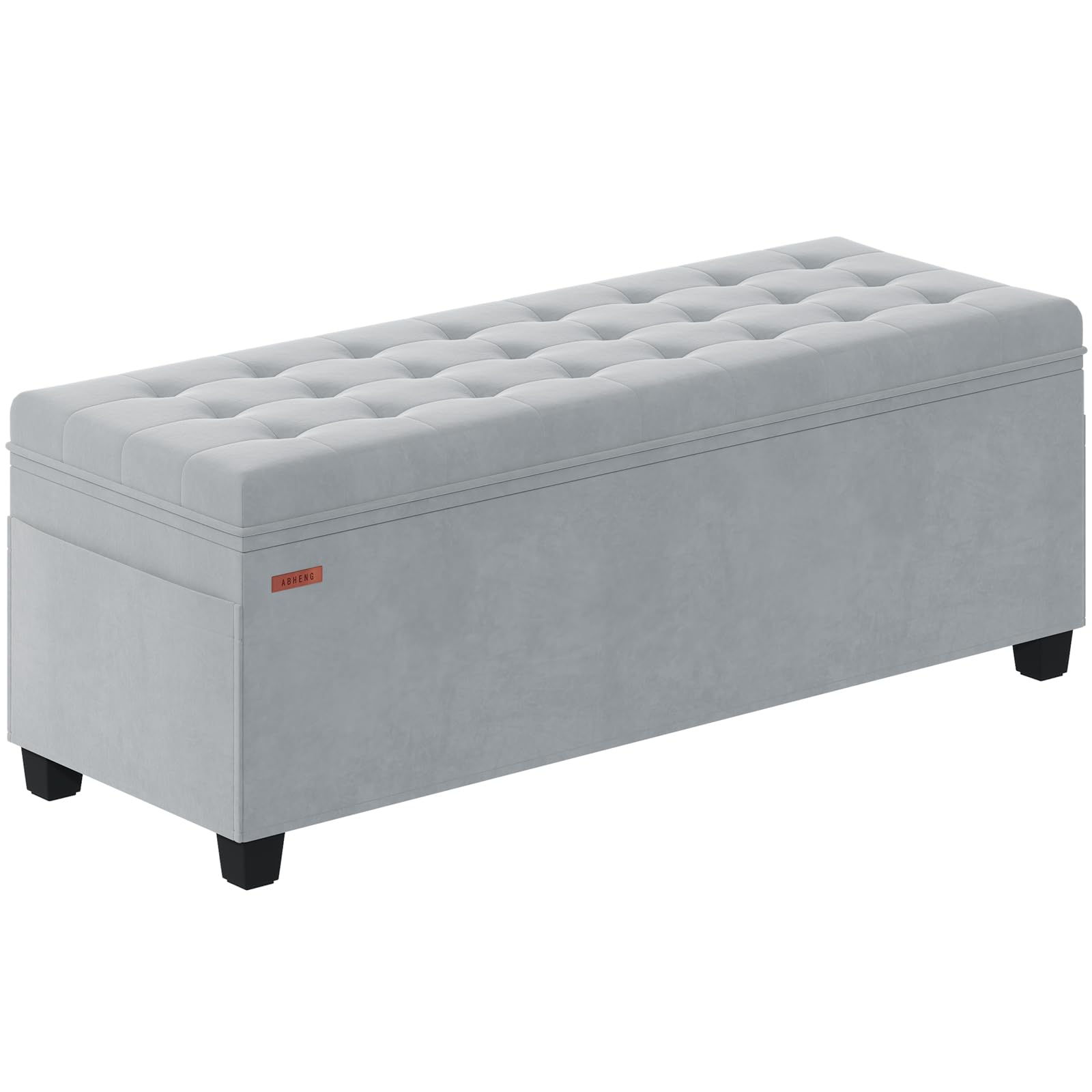 ABHENG Velvet Storage Ottoman Bench, End of Bed Bench with Legs, Large ...