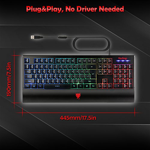 Redimp LED Backlit Gaming Keyboard for Mac, Waterpro
