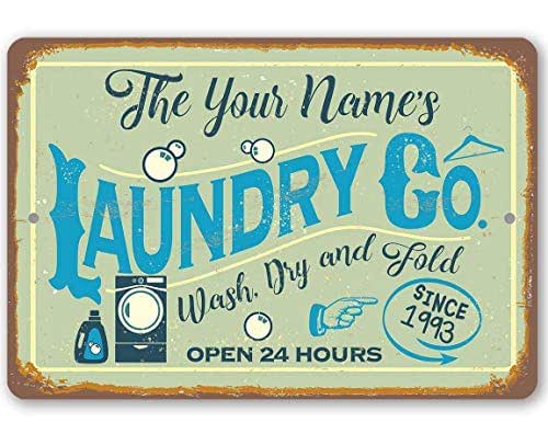 Amazon.com: Personalized Laundry Metal Sign - Durable Metal Sign - 8" x ...