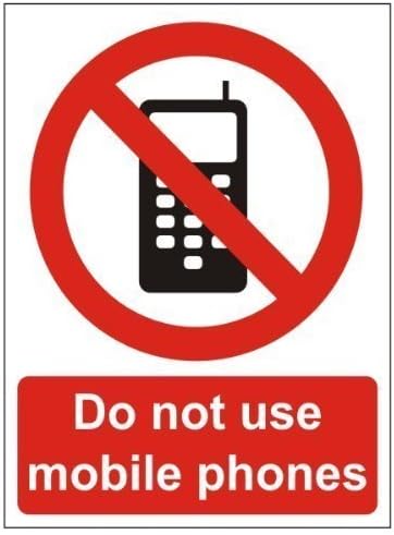 Do Not Use Mobile Phones Sign 150mm x 200mm - Self Adhesive (PRG.06W-SA ...