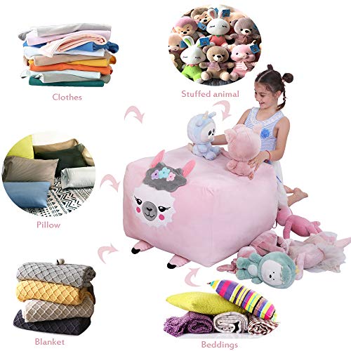 Stuffed Animals Bean Bag Cover,Llama Plush Toy Storage, XL Soft Stuffie ...