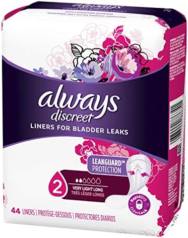 Always Discreet Incontinence Liners, Very Light Absorbency, Long Length ...
