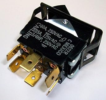 Carling DPDT 10A 250VAC 3/4HP ON/None/ON Rocker Switch TIGL51-1C-BL-FN ...