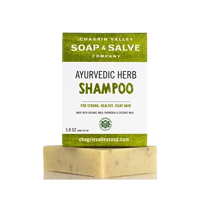 Chagrin Valley Soap & Salve Organic Natural Shampoo Bar - Ayurvedic Herb (2 Bars) - Black Hair ...