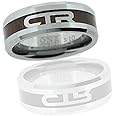 J185 Size 8 Duo Titanium Ion Wood & Steel Ring Mormon One Moment In ...