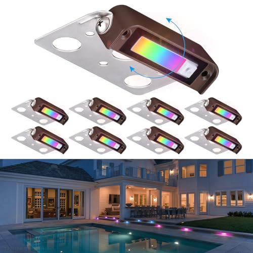 LEONLITE 8-Pack 4 Inch 1W RGB LED Retaining Wall Lights, Hardscape ...