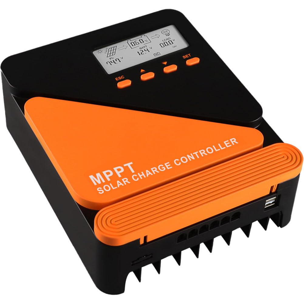SolaMr 40A 100V MPPT Solar Charge Controller 12V/24V, LCD Screen Solar ...
